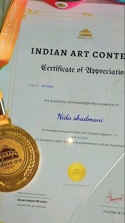 My achievement#Certificate of appreciation by Indian Art contest# ...
