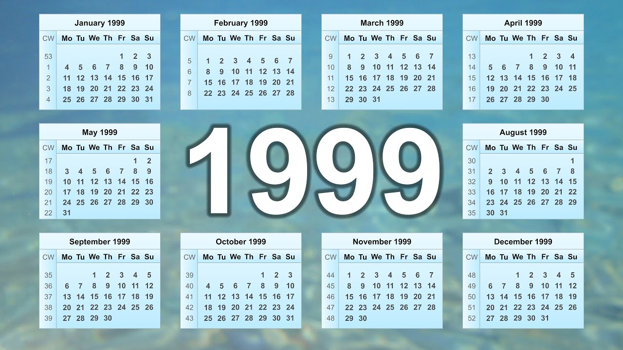 1999 Calendar - YouTube