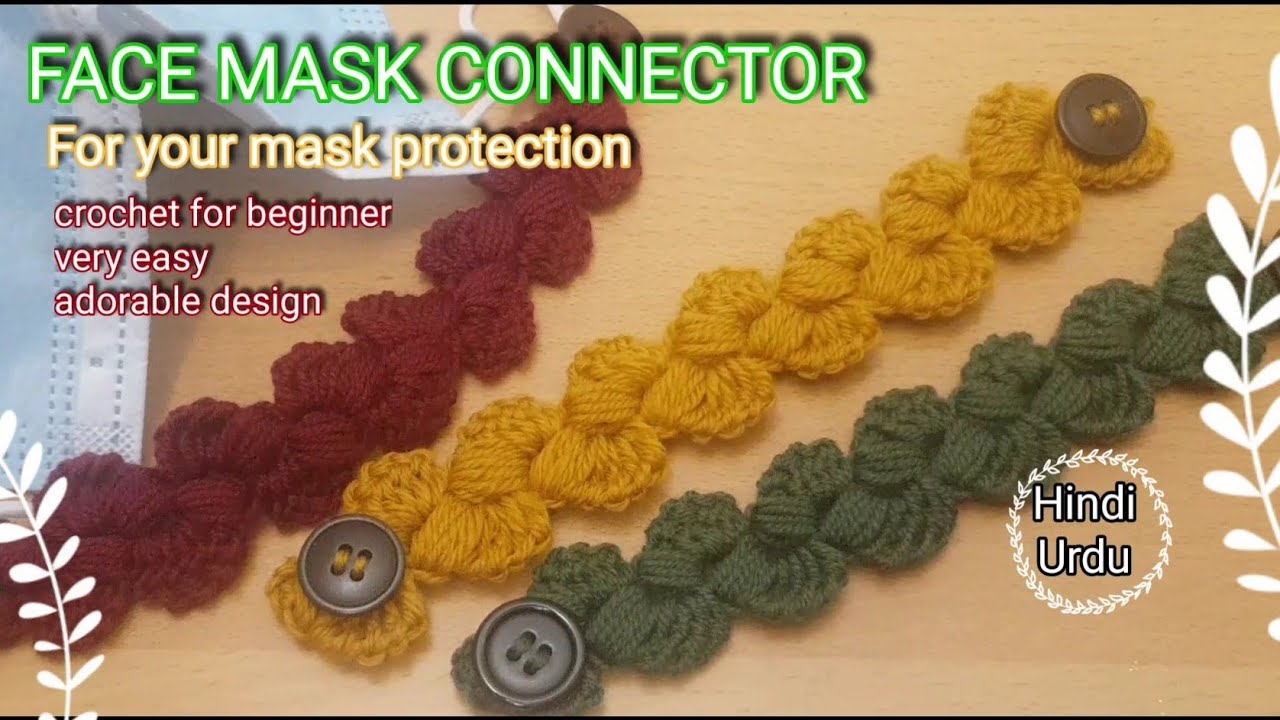 CROCHET: How to Crochet Face Mask Connector |Ear Saver [Subtitles ...