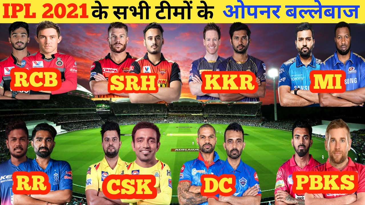 IPL 2021 || All Teams Opener For IPL 2021 || All Team New opner Batsmen ...