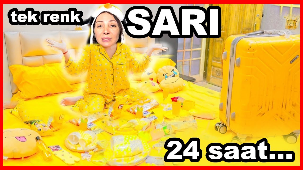 BİR GÜN BOYUNCA TEK RENK SARI **HER ŞEY SARI 24 SAAT** Dobişko Tv - YouTube