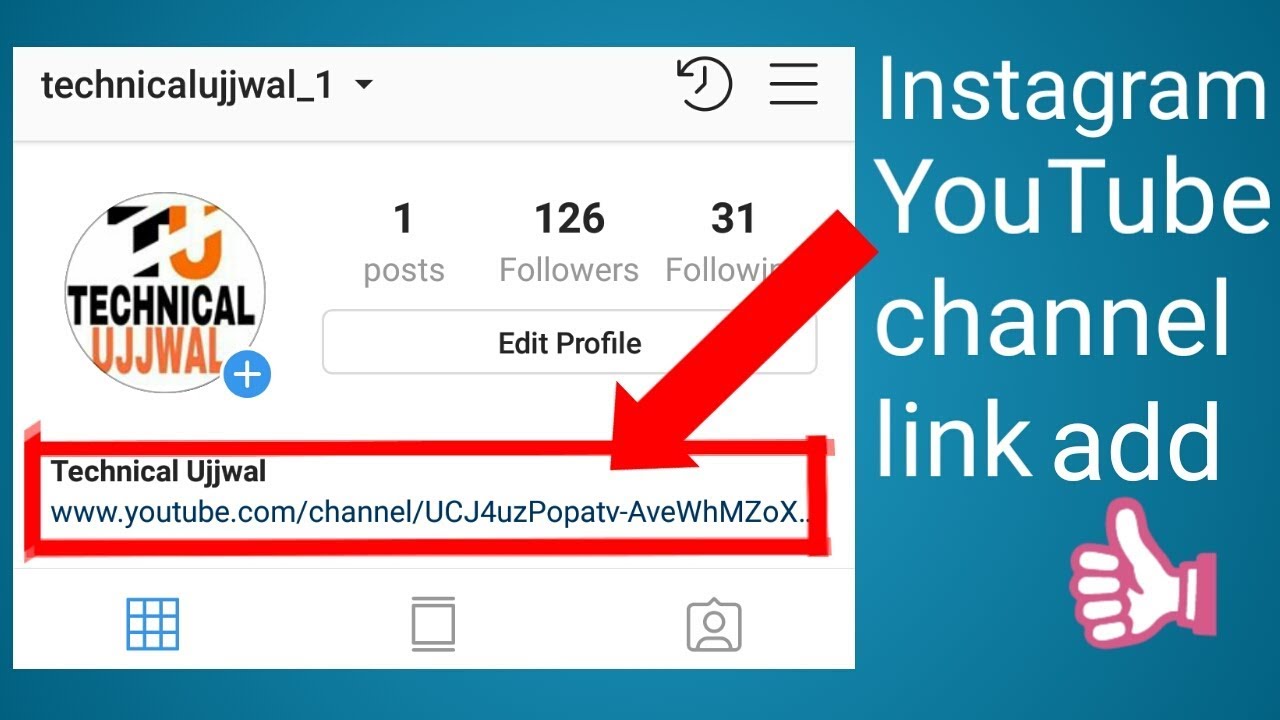 how to add YouTube channel link in instagram || YouTube link add || By Technical Ujjwal - YouTube