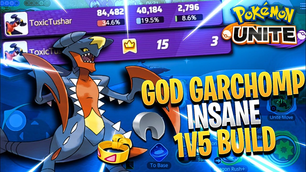 Pokemon Unite Insane *GARCHOMP* Build For 1v5 In Master Rank | Pokemon ...