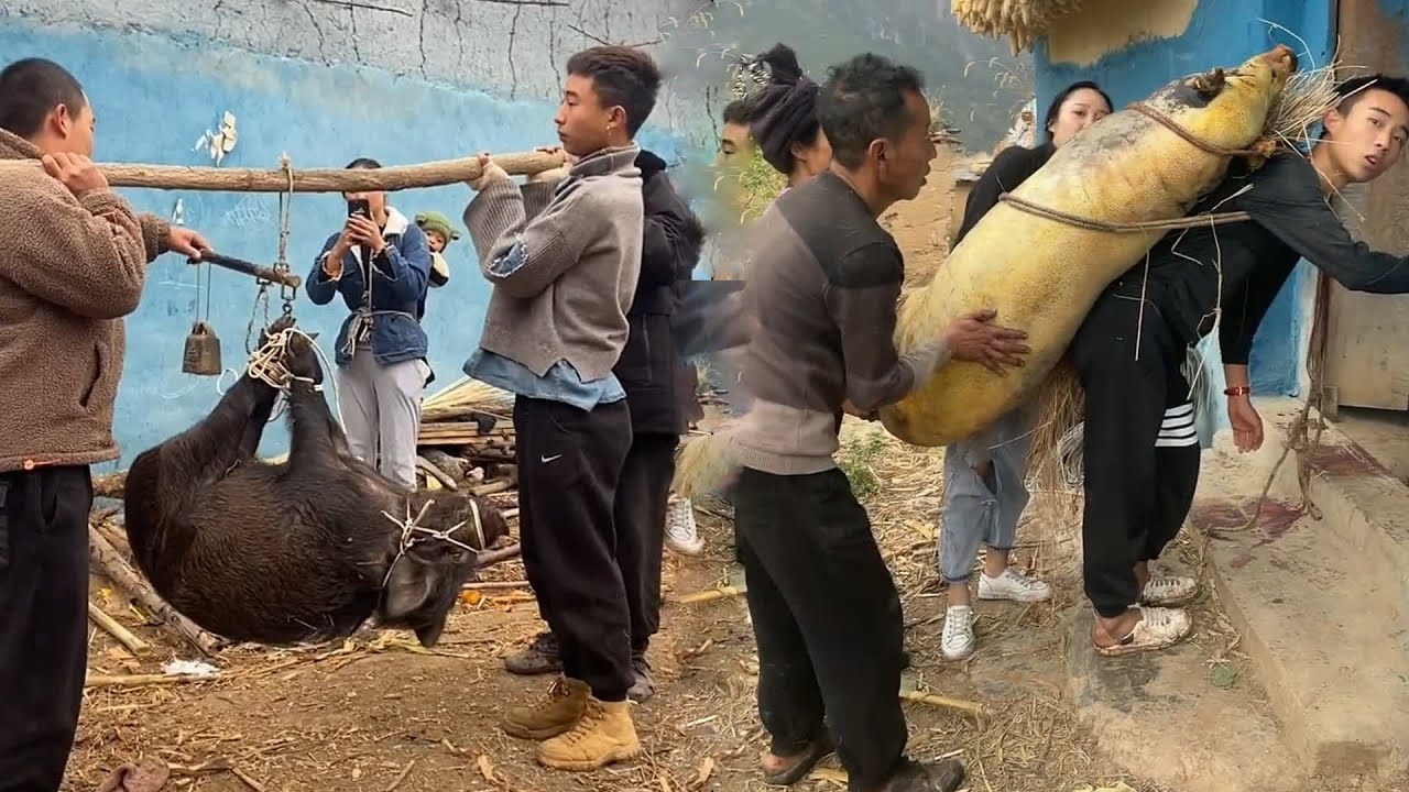 Different rural life | Chinese rural life on the cliff - YouTube