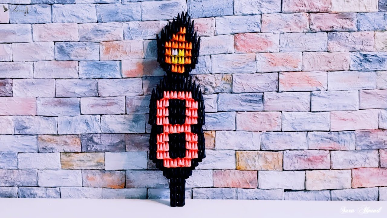 How to make 3d Origami number 8 (birthday) - YouTube