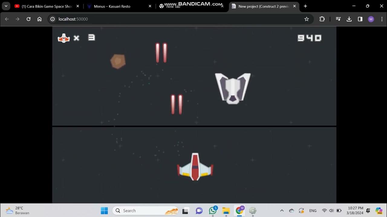 Membuat Game Construct 2 Space Shooter - YouTube