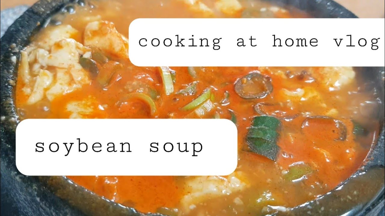 vlog#9: soybean soup/ cooking at home vlog - YouTube
