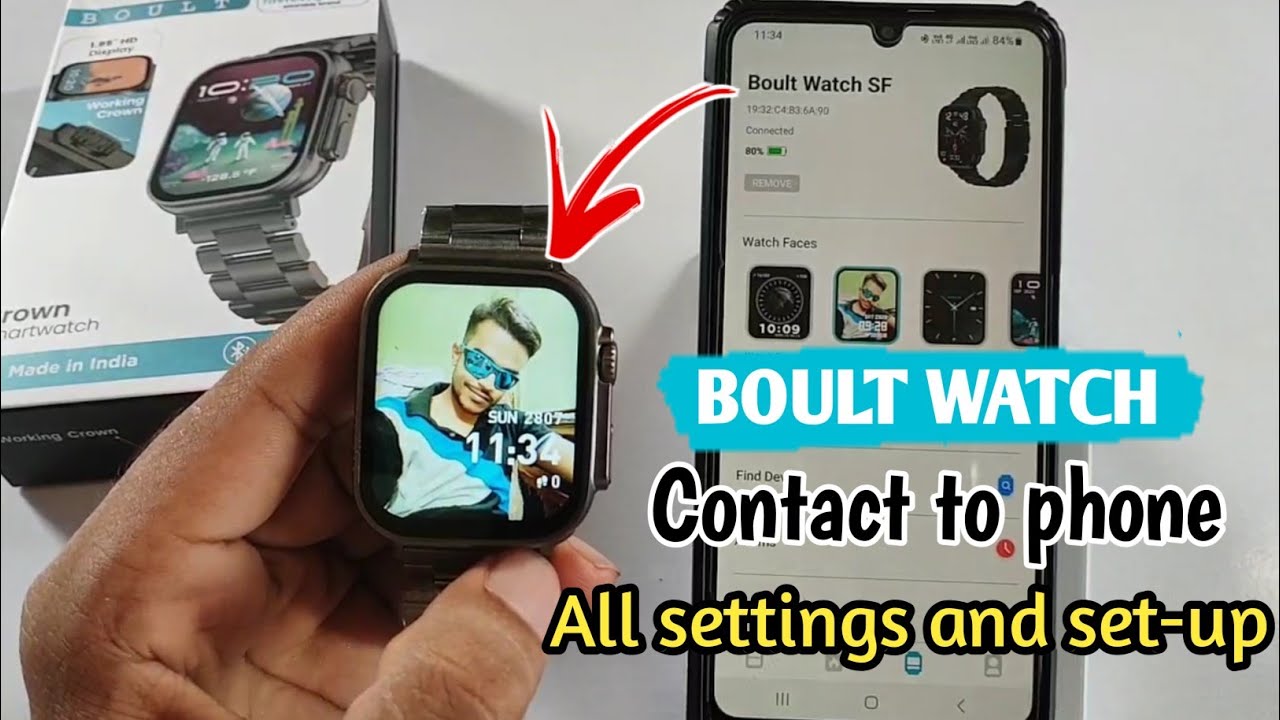 Boult watch connect to phone|boult smartwatch me apna photo kaise ...