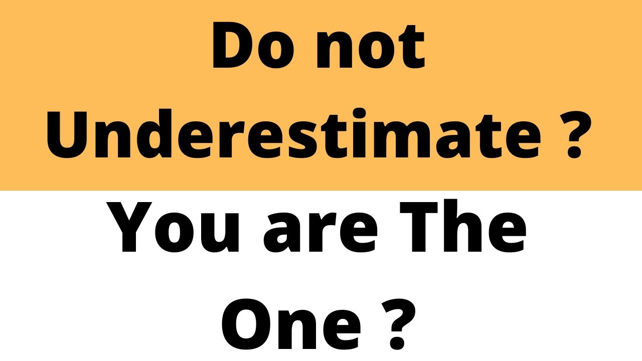 You are the One ? Do not Underestimate ? - YouTube