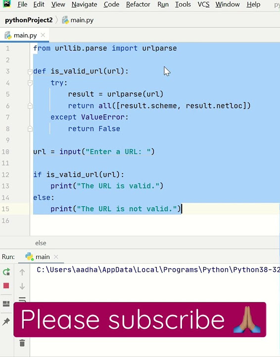 Write A Python Script To Check If A Given Url Is Valid Pythonprogramming Shorts Pythonshorts