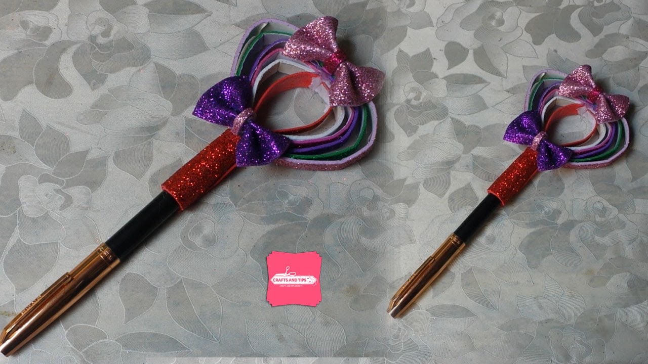 HOW TO MAKE DECORATE THE PENCIL HAND MADE CRAFT | CRAFTS AND TIPS - YouTube