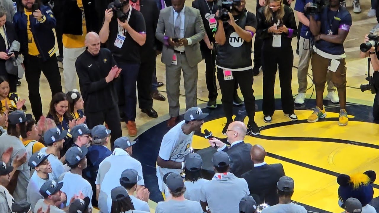 Indiana Pacers Eastern Conference Champions ceremony after knocking off ...