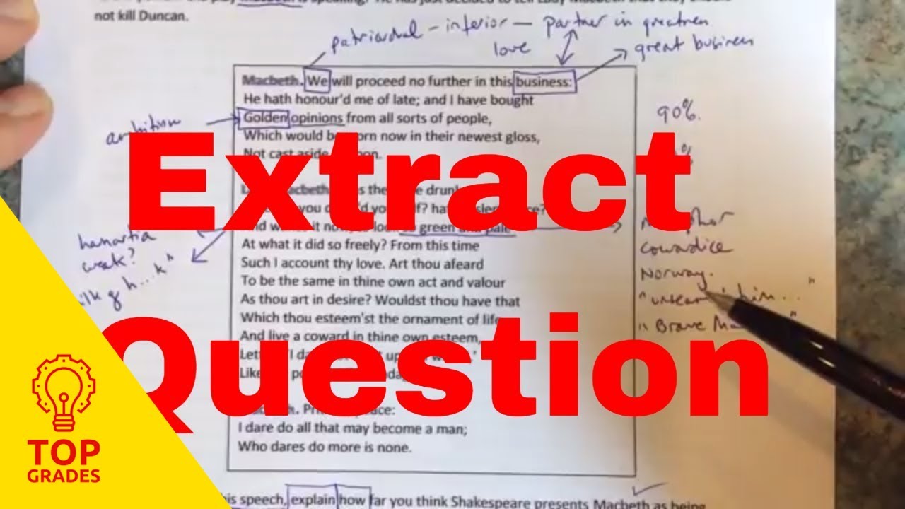 Mr Salles Shakespeare Extract Question Walk Through Using Macbeth - YouTube