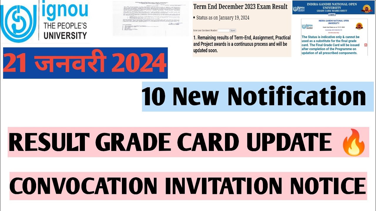 IGNOU 21 JANUARY 2024 CONVOCATION INVITATION CARD RESULT UPDATE 🔥 - YouTube