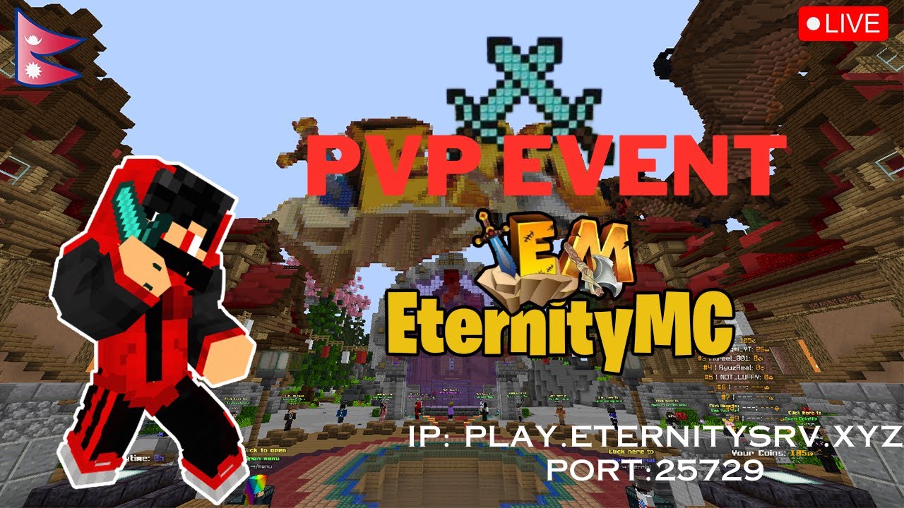 PVP Event In Eternity MC | Public Lifesteal Server | ft.Piratelord | Minecraft Live - YouTube