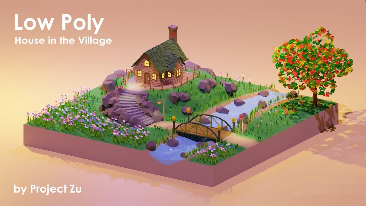 House in the Village - Blender Modeling Lowpoly Tutorial - YouTube