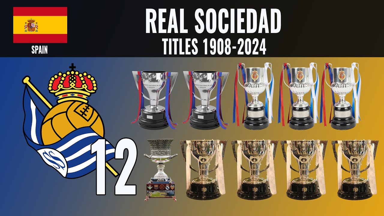 All Real Sociedad Titles 🏆 1908 - 2024 - YouTube