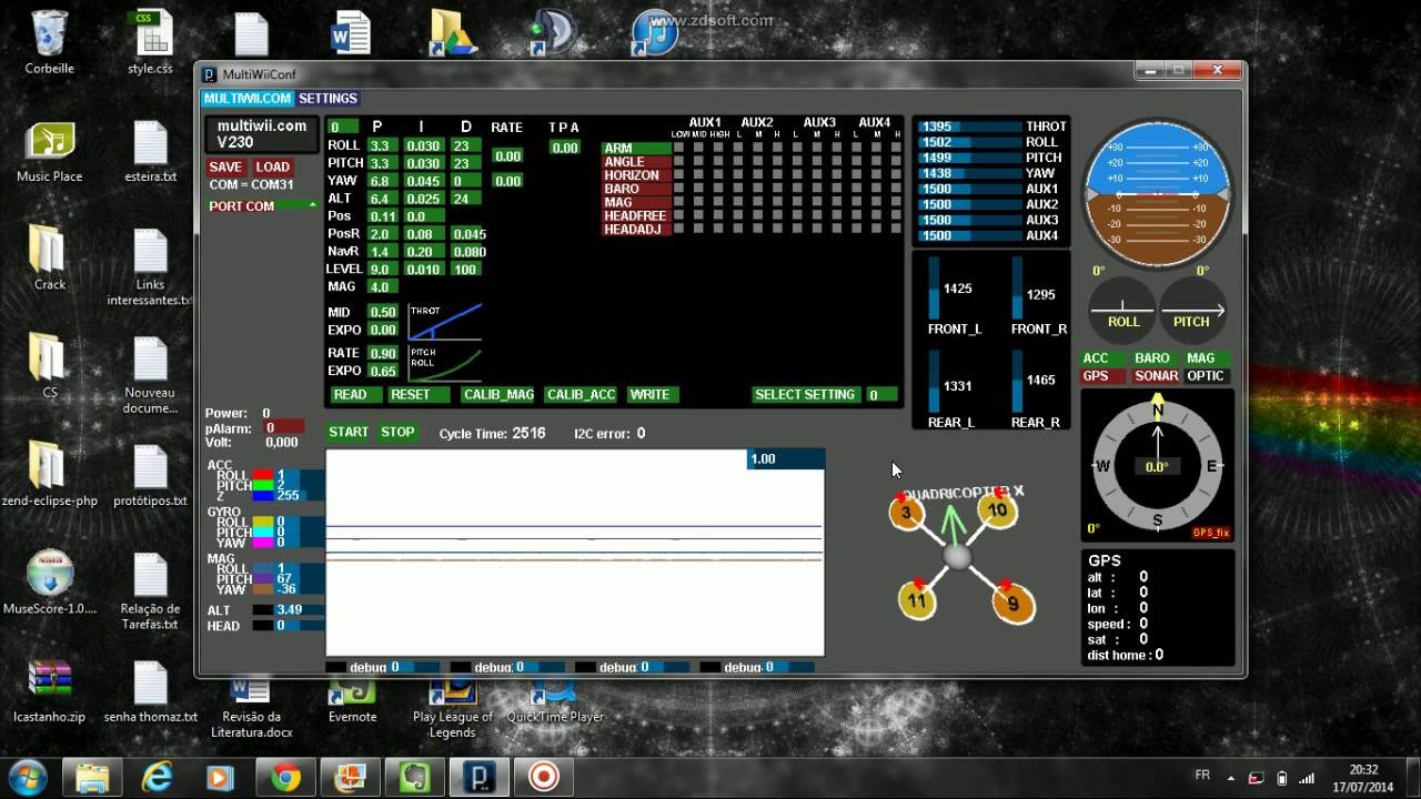 Arduino Quadcopter Multiwii Interface Test Youtube