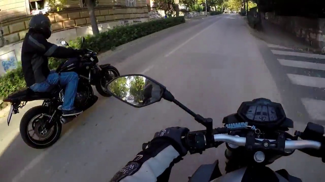 Yamaha tandem (MT125 and MT07) hitting the road - YouTube