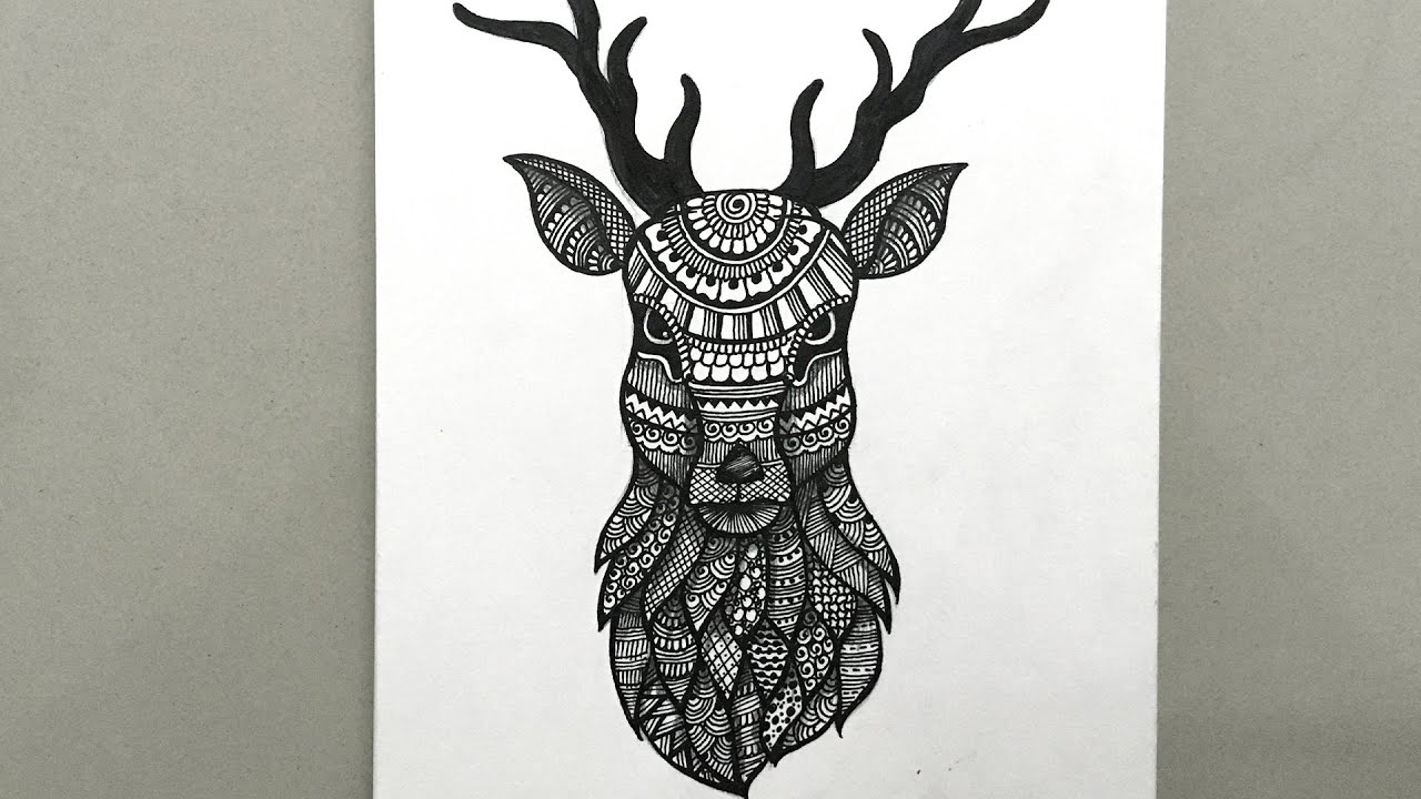 How to Draw Deer | Mandala Drawing Step by Step | Deer Mandala Art ...