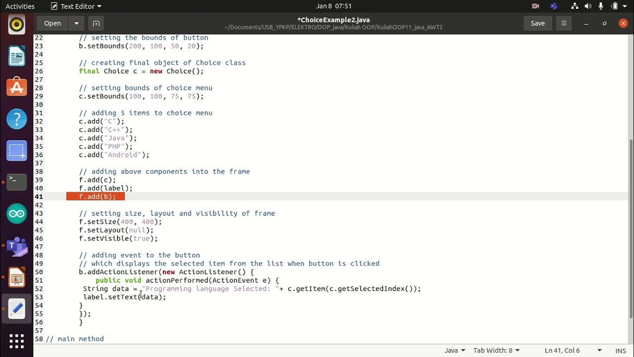 j12.06 Komponen Choice pada Java AWT - YouTube