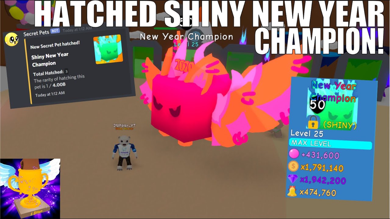 I HATCHED THE 3RD SHINY NEW YEAR CHAMPION IN BUBBLE GUM SIMULATOR ...