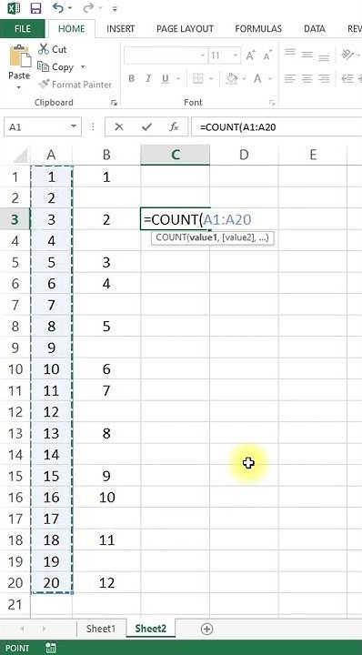 Count Function Excel - YouTube