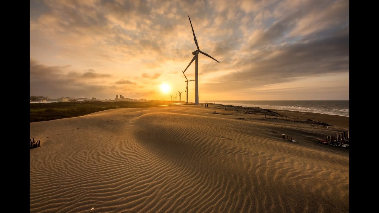 縮時攝影：桃園草漯沙丘 timelapse sunset windmill sand - YouTube