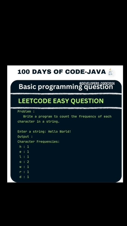 Logic building series...master Java program basic to advanced #100daysofcoding #coding #leetcode ...