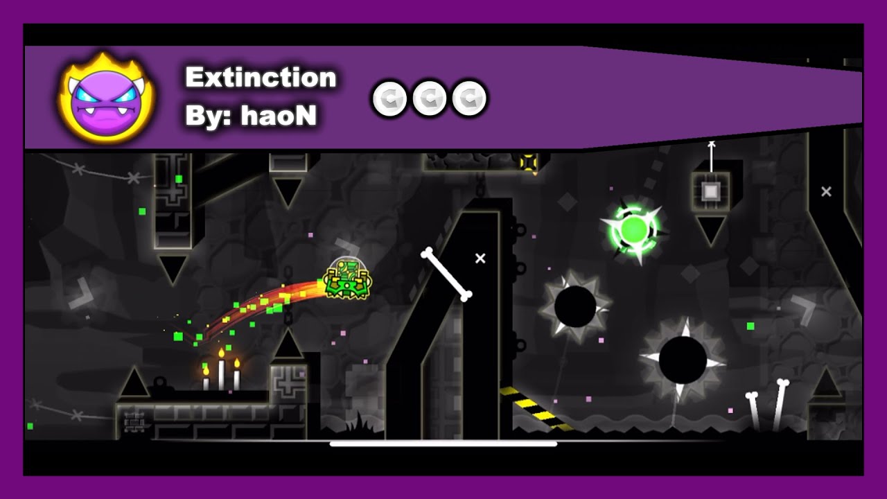 [DEMON LEVEL] Geometry Dash - Extinction by haoN All Coins 100% ...