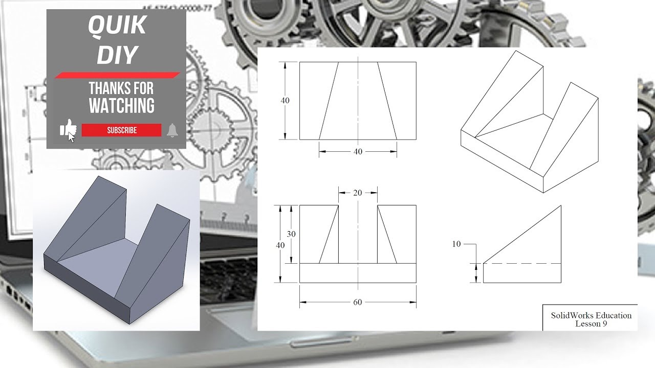 Solidworks CAD Tutorial exercise #9 for beginners - YouTube