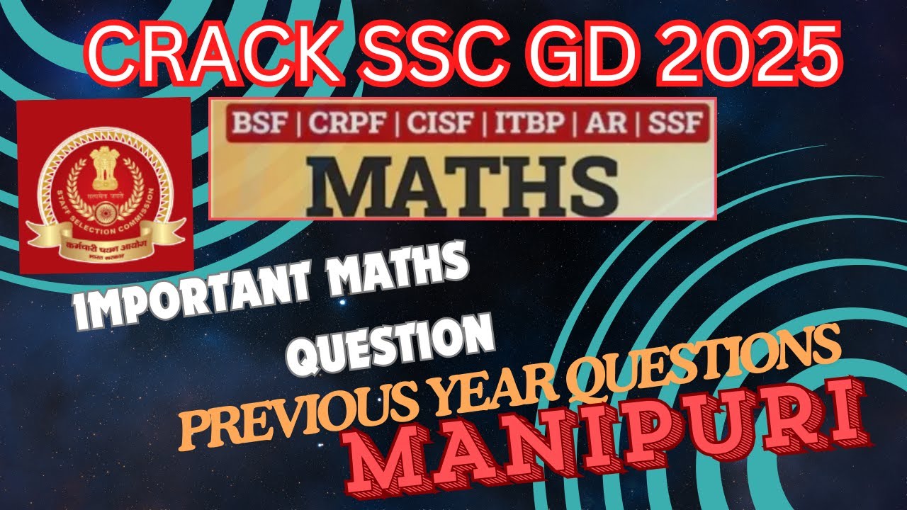 SSC GD 2025| Speed Time & Distance SSC GD 2021 | Maths in Manipuri # ...