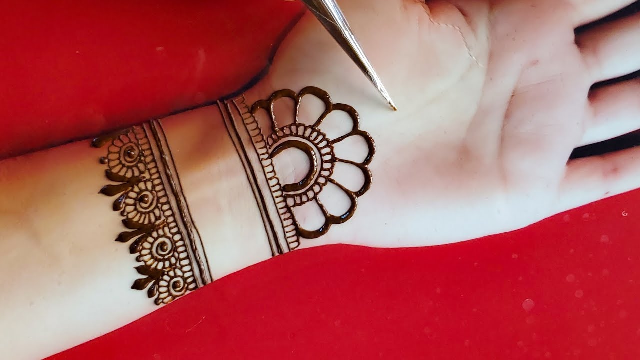 Back hand mehndi design for eid | Easy Arabic mehndi design for back ...