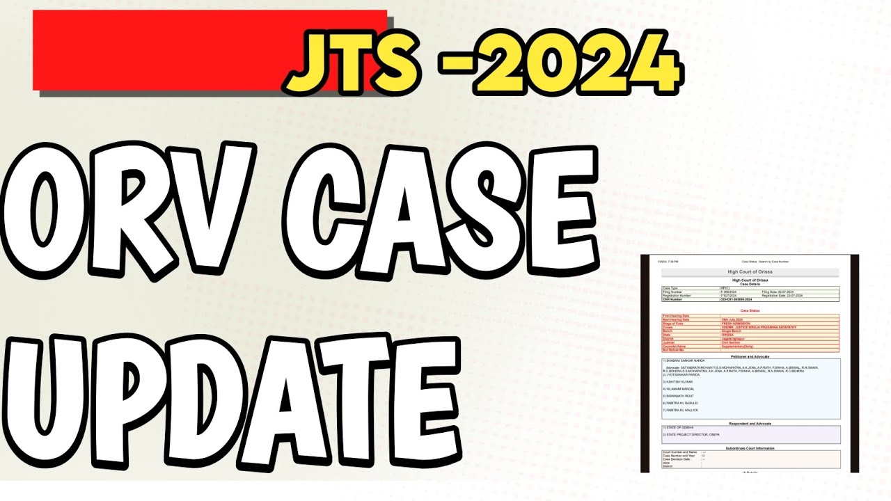 Orv case update|| Jts -2024 - YouTube