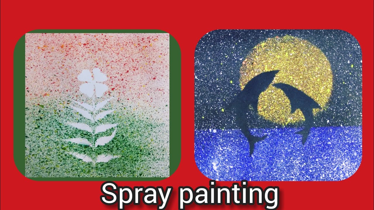 Spray painting with the help of toothbrush||beautiful spray painting ...