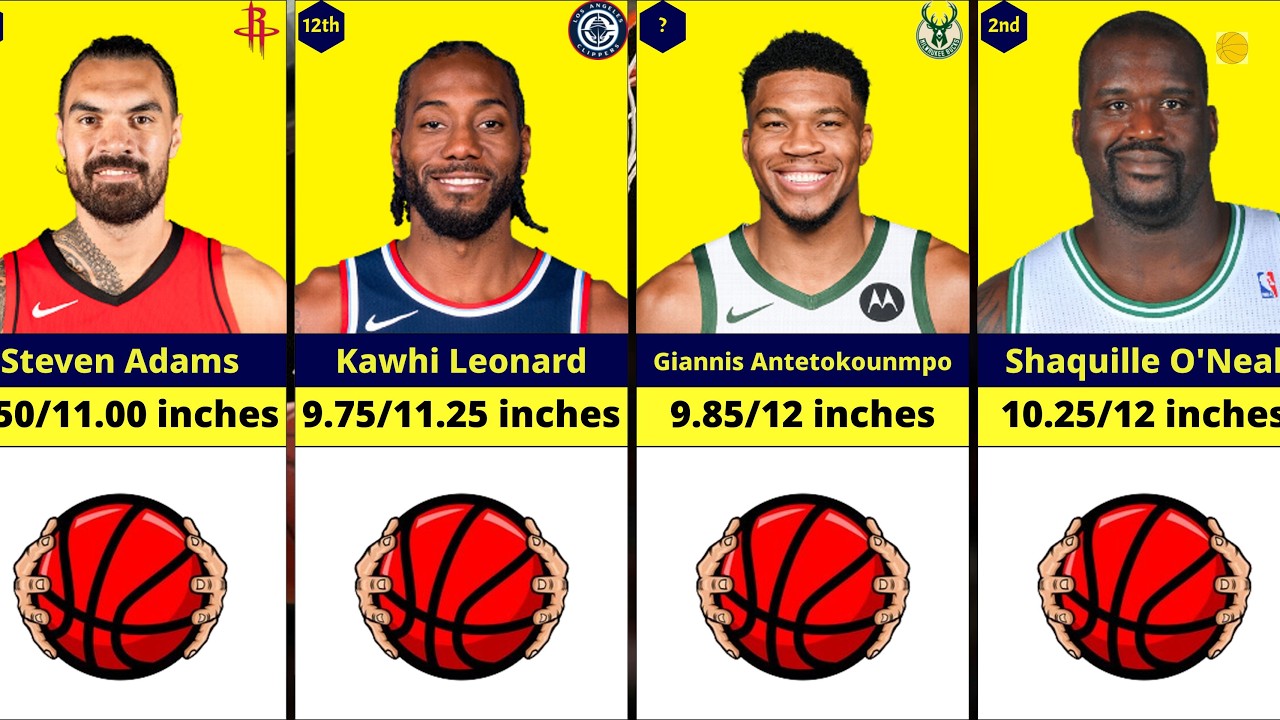 Top 30 largest hand sizes in NBA History - YouTube