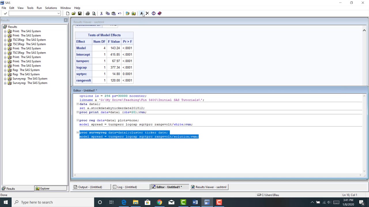 SAS Tutorial 8 Panel Regression Techniques - YouTube