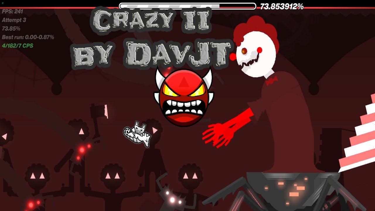 "Crazy II" 100% (Insane demon) By DavJT... - YouTube