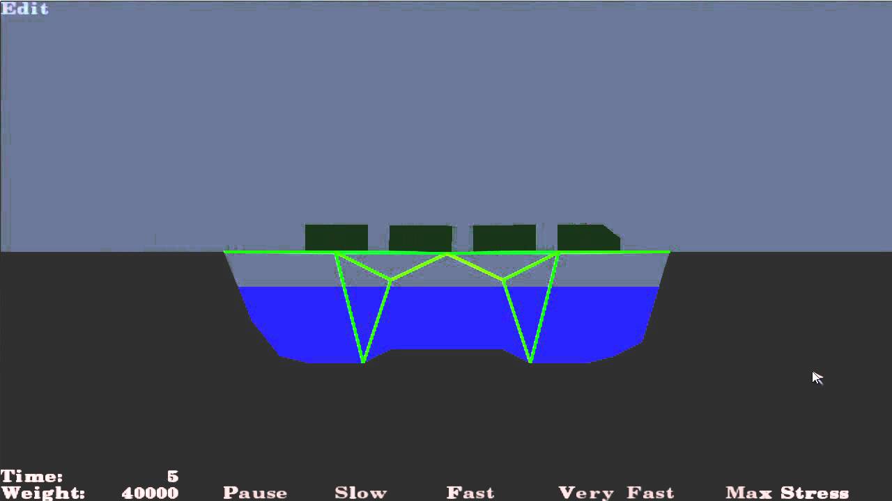 Bridge Building Game v.1.25 - Old Maps - Level 2 - YouTube