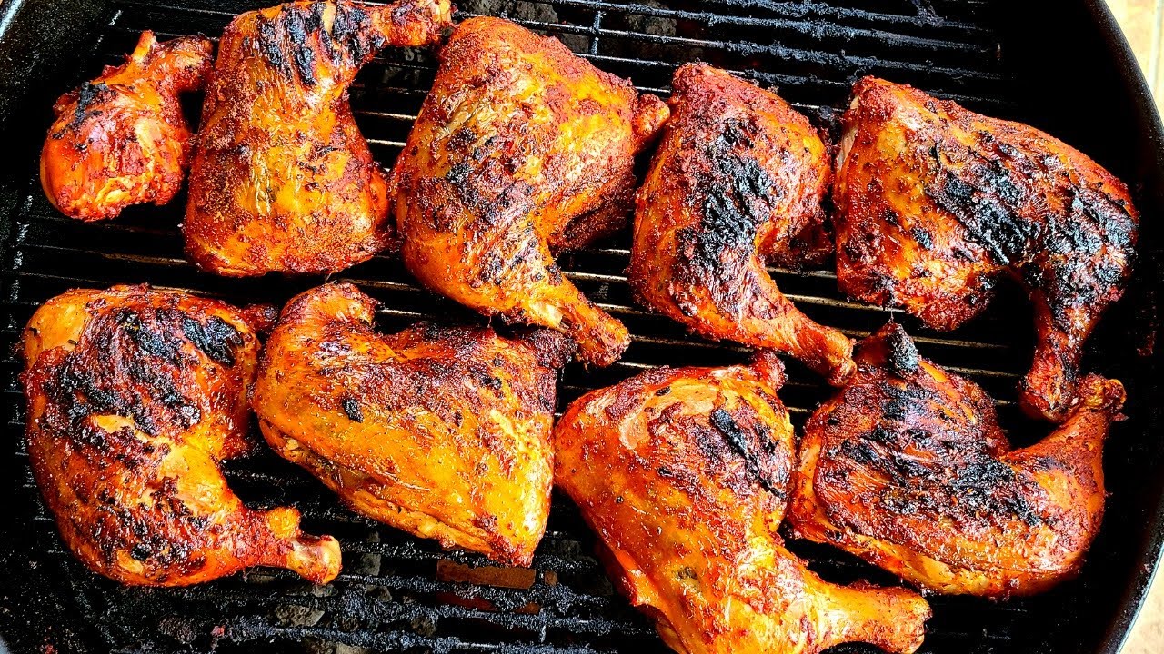 Smoked Achiote and Guajillo Chicken Leg Quarters - YouTube