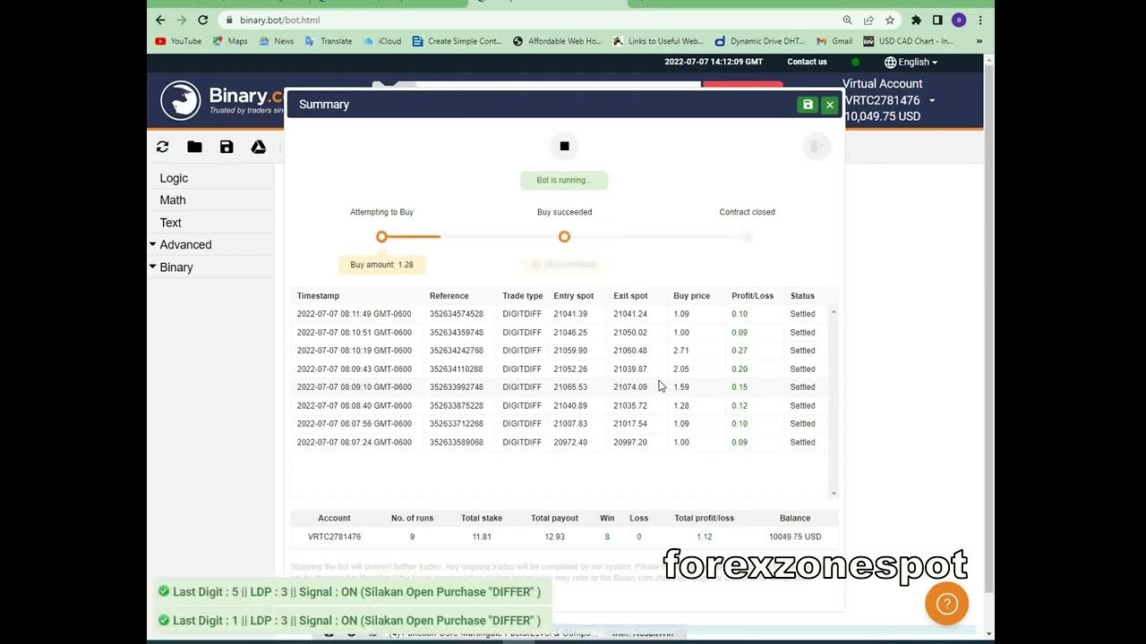 BINARY BOT | DERIV | BINARY OPTION TRADING - YouTube