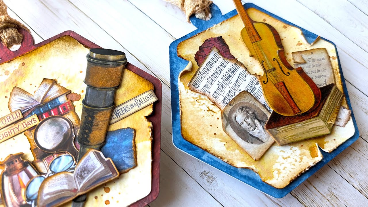 Vintage Tags & Keepsake Box - Vintage Library Paper Pack - Stamperia ...