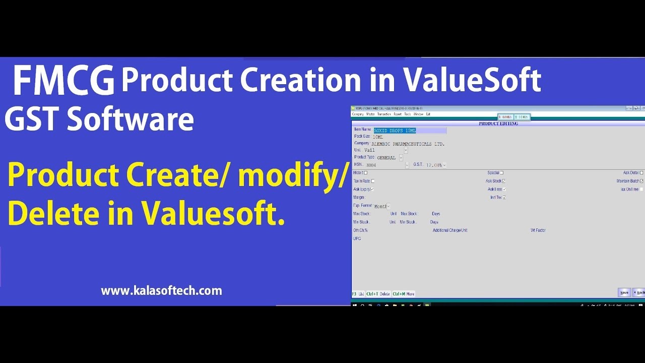 How To Create FMCG Products In valuesoft - YouTube