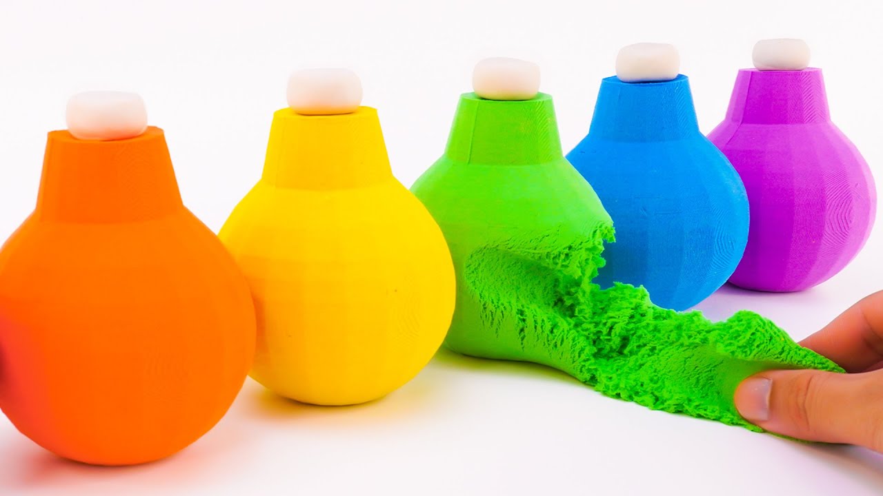 KINETIC SAND VIDEO l How To Make Rainbow Bomb with Kinetic Sand Cutting ...