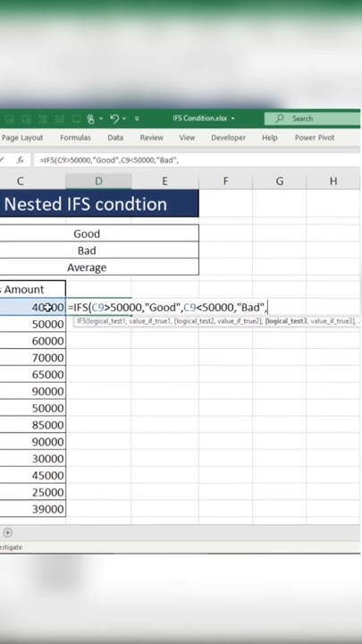 #Shorts #viral | New excel IFS function in hindi | No more nested IF in excel @19 - YouTube