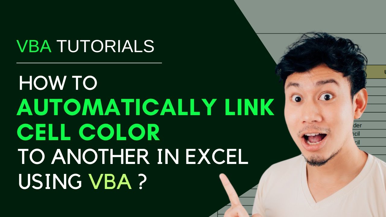 How To Automatically Link A Cell Color To Another In Excel Using Vba 3739