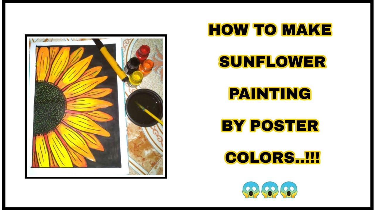 How To Make Sunflower Painting By Posting Colors | Easy Painting| 💡💡💡😱😱 ...