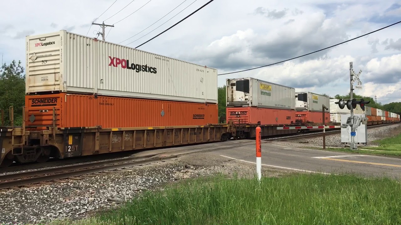 CSX 5327 (Western Maryland sticker unit) leads westbound intermodal ...