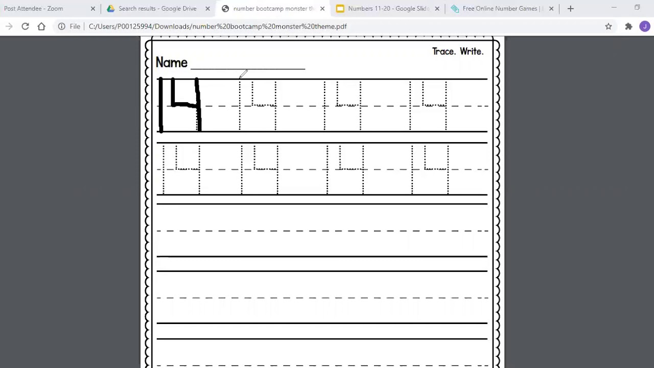 Writing Number 14 - YouTube