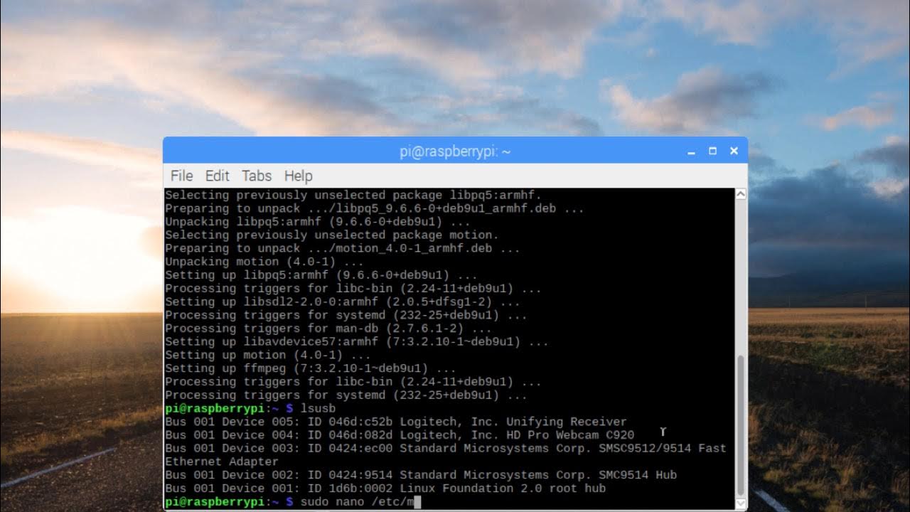 Installing and Configuring Motion to setup a Web Cam Server - YouTube